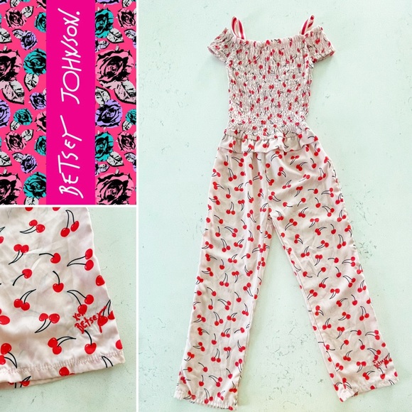 Betsey Johnson | Bottoms | Betsey Johnson Girls Cherry Print Pantsuit ...